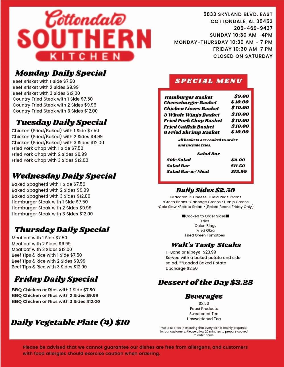 Cottondale Southern Kitchen, Cottondale - Menu, Reviews (15), Photos ...
