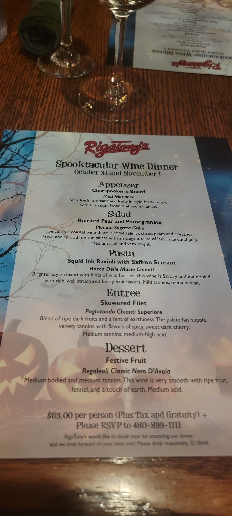 Menu for RigaTony's Authentic Italian Restaurant, Tempe, AZ - Restaurantji