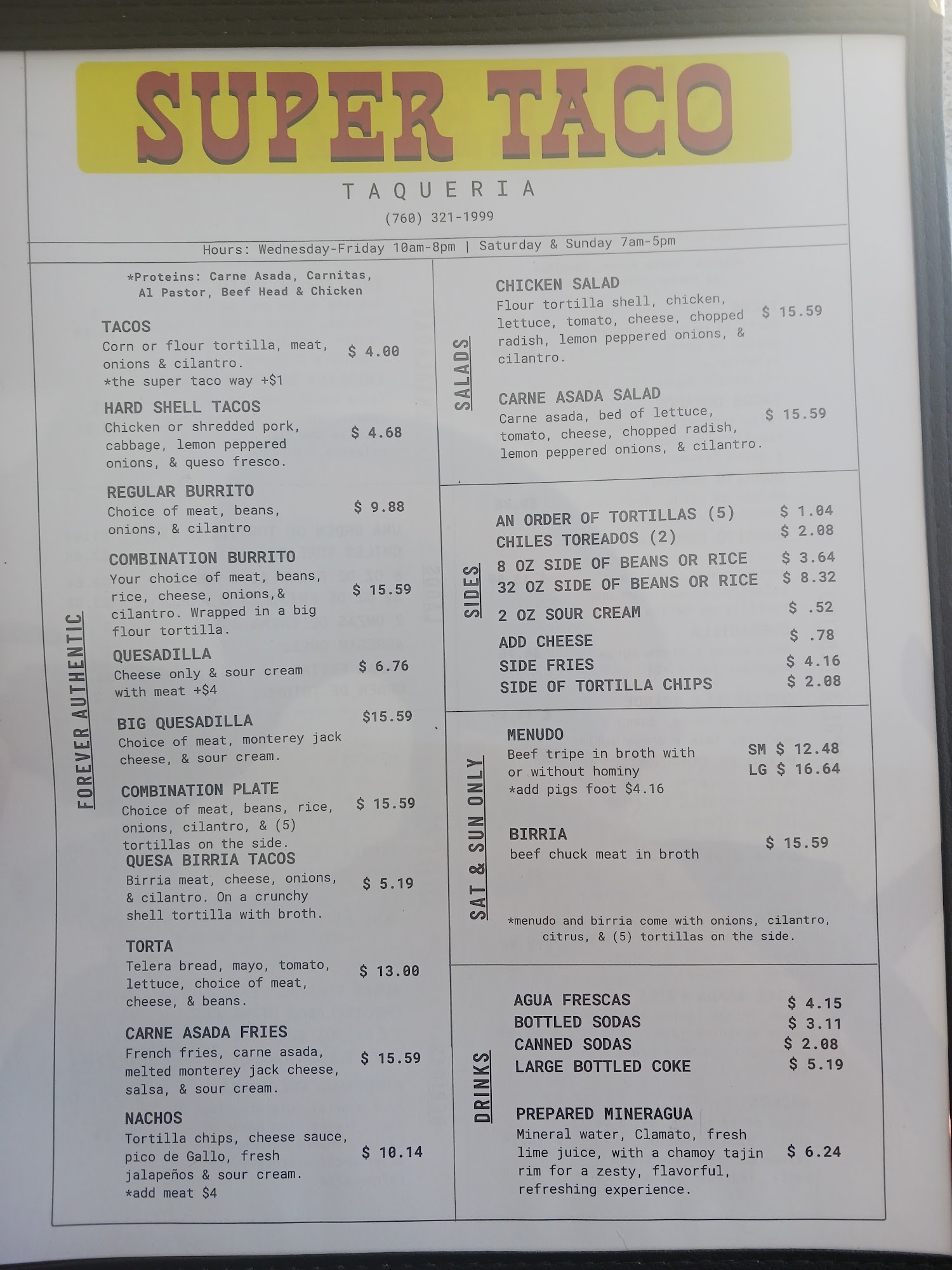 Super Taco Taqueria, Cathedral City - Menu, Reviews (88), Photos (32 ...