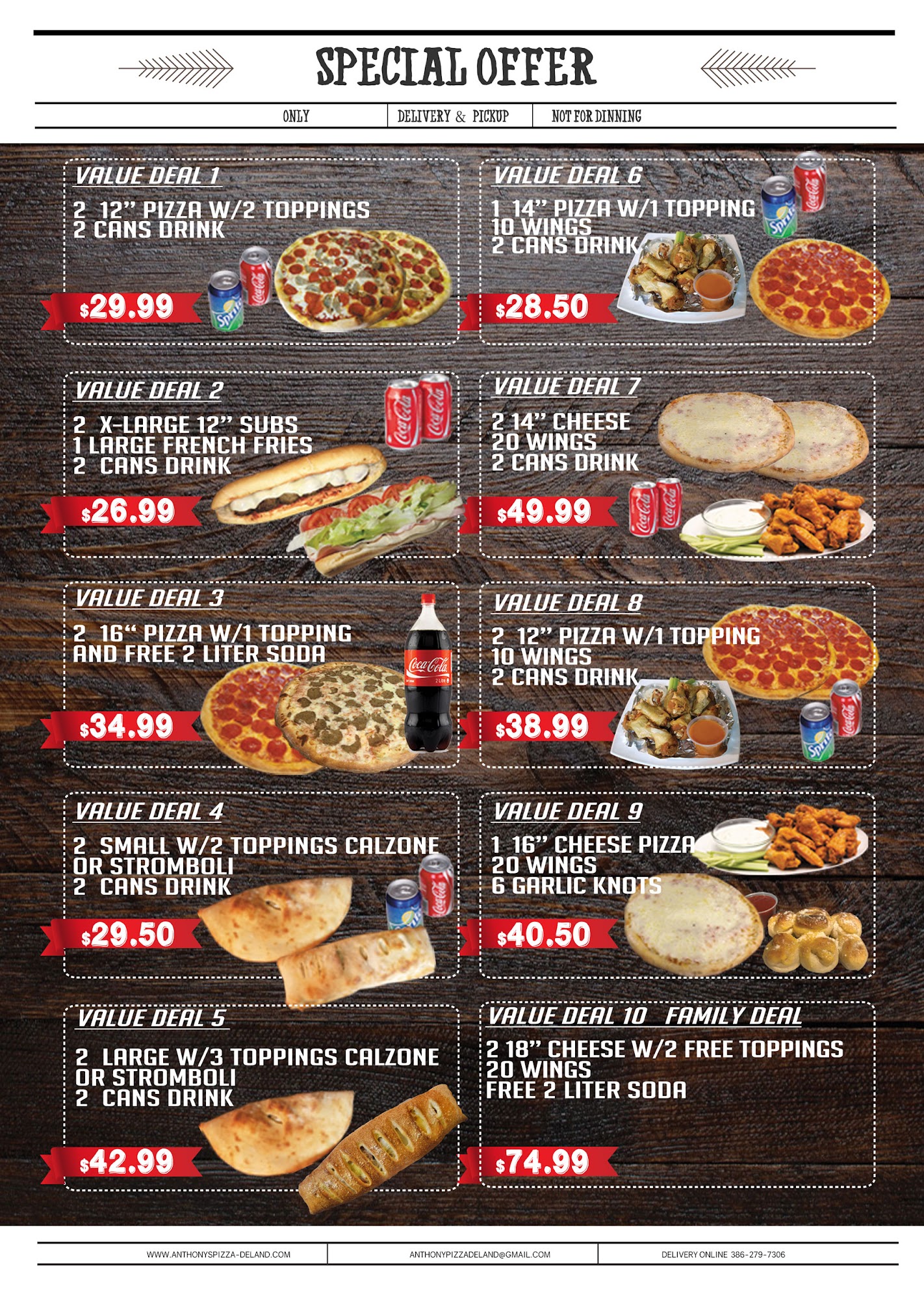 Anthony's Pizza Deland, Deland - Menu, Reviews (254), Photos (48 ...