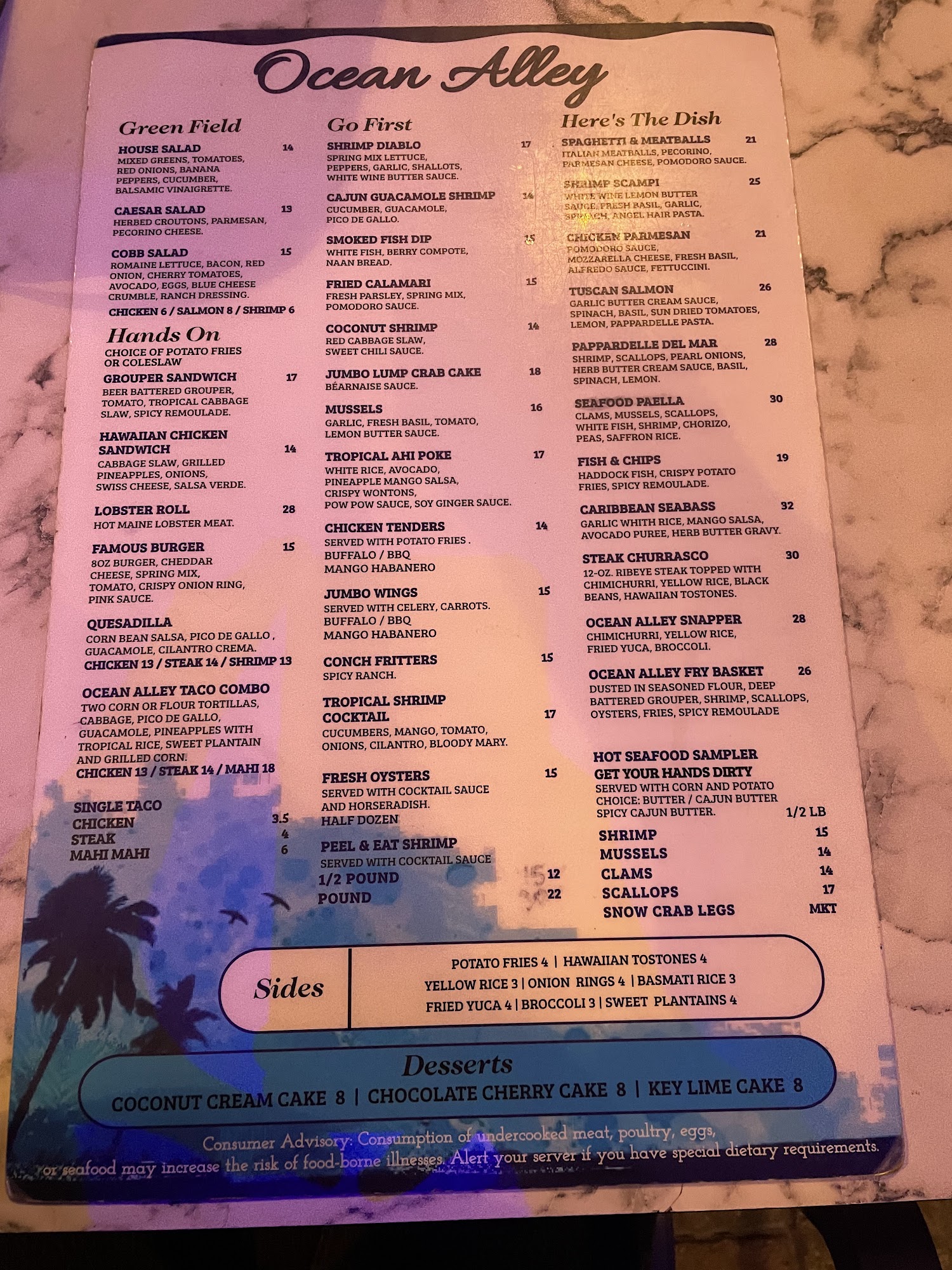 Ocean Alley Restaurant & Beach Bar, Hollywood - Menu, Reviews (498 ...
