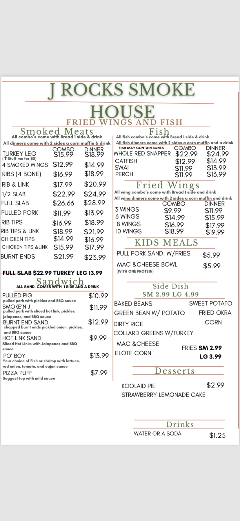 J Rocks Smoke House LLC, Topeka - Menu, Reviews (27), Photos (23 ...