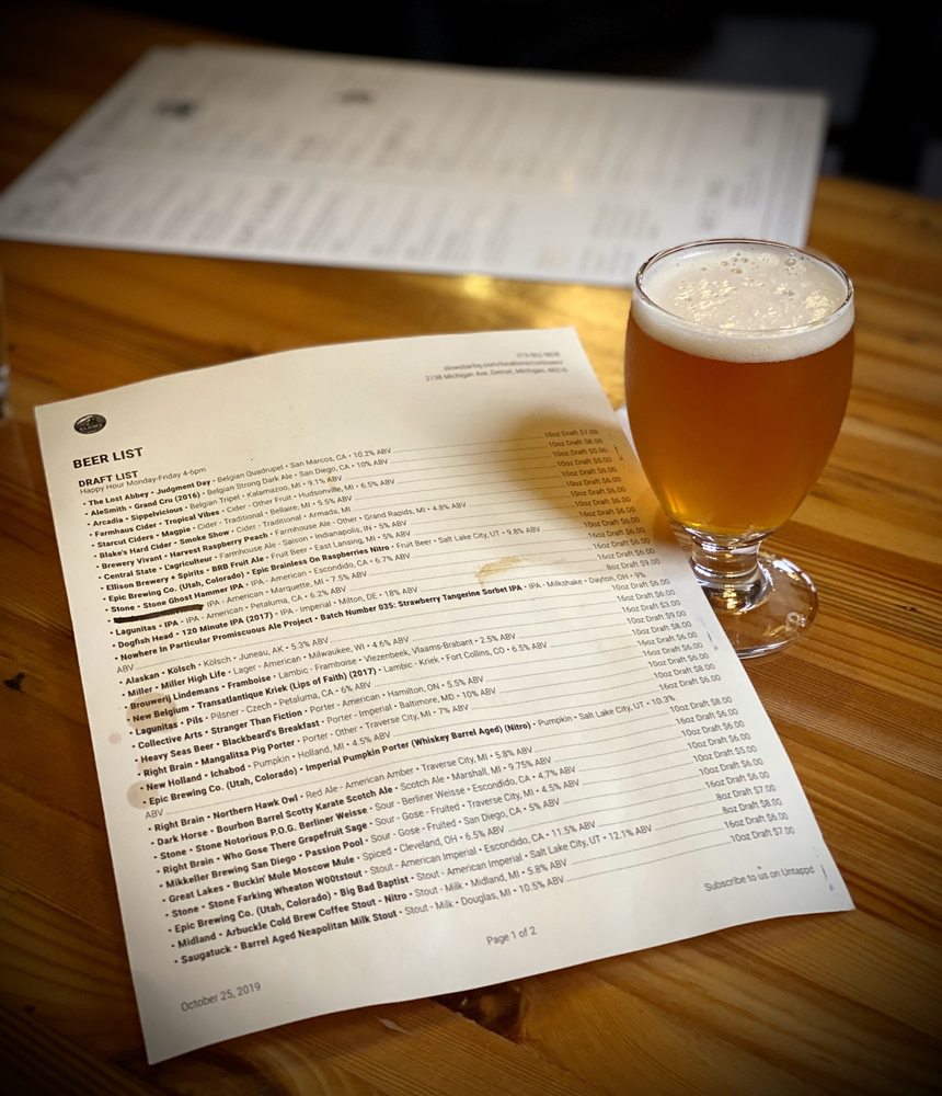 Menu for Slows Bar BQ, Detroit, MI - Restaurantji