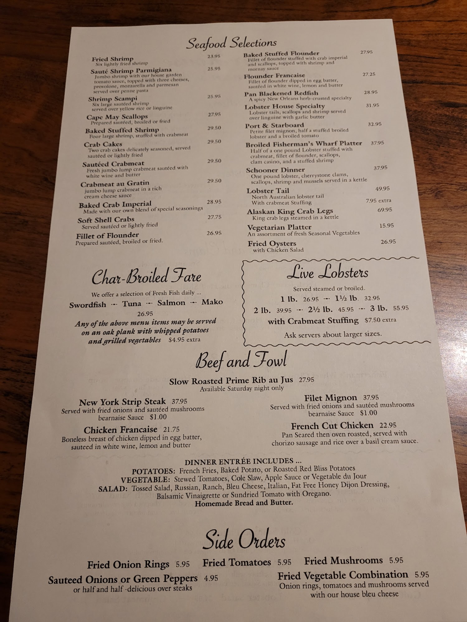 Menu for The Lobster House, Cape May, NJ - Restaurantji