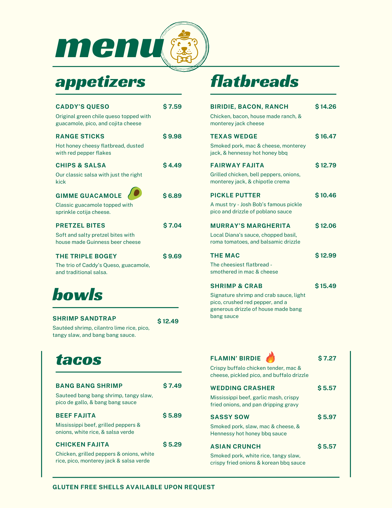 Caddy's Golf Lounge & Craft Eatery, New Bremen - Menu, Reviews (19 ...