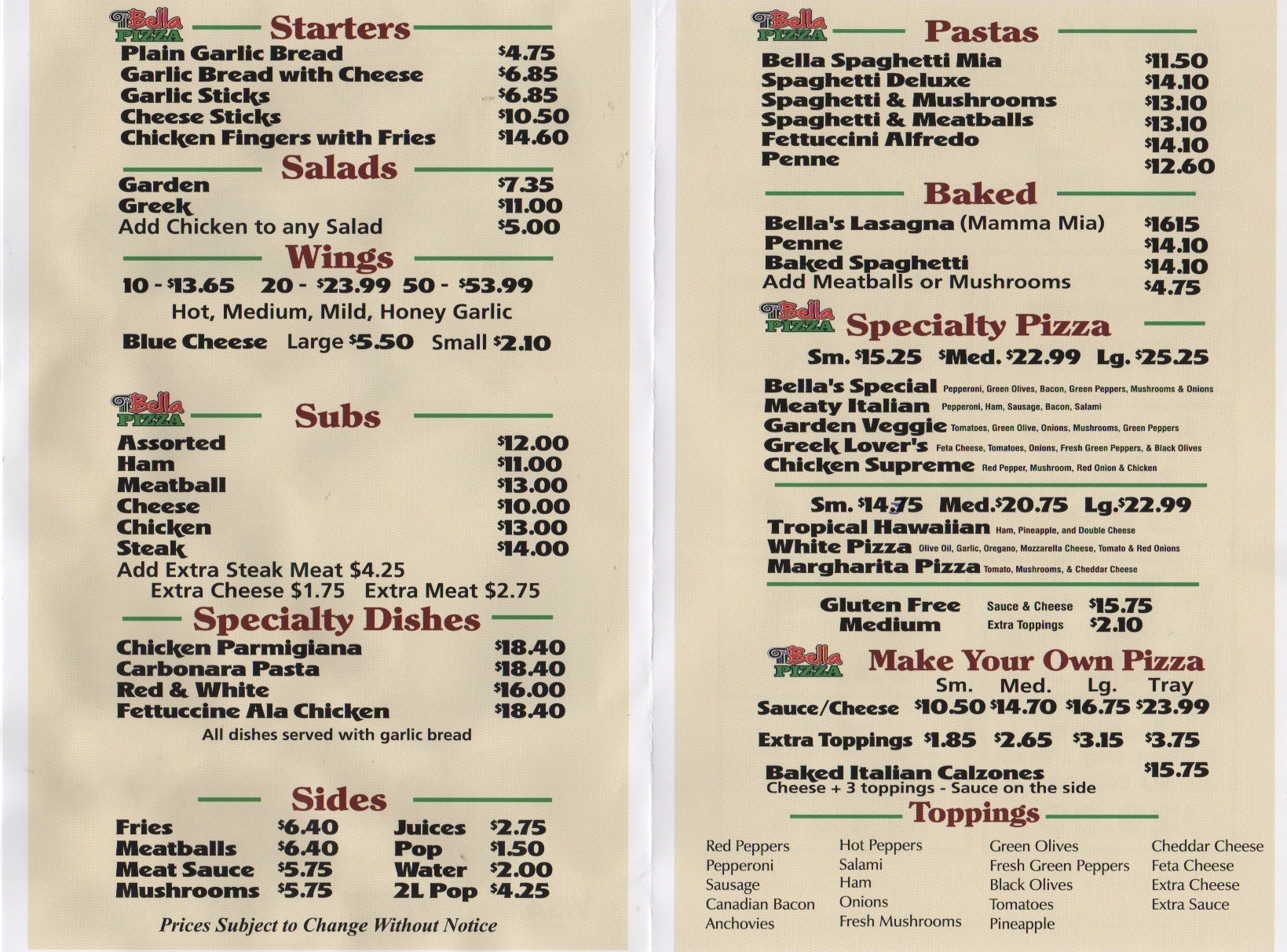 Bella Pizza, Fort Erie - Menu, Reviews (120), Photos (21) - Restaurantji