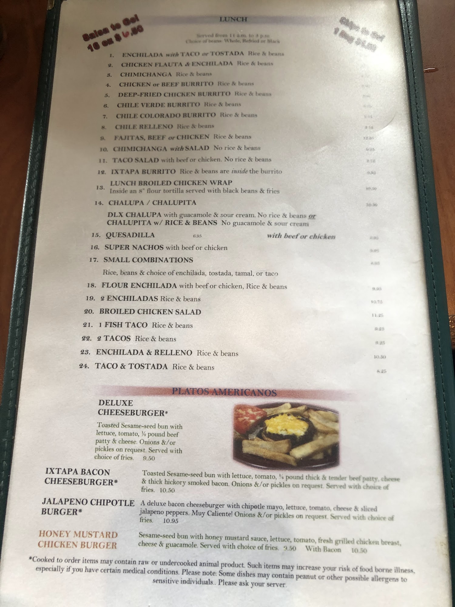 Menu for Ixtapa, Duvall, WA - Restaurantji