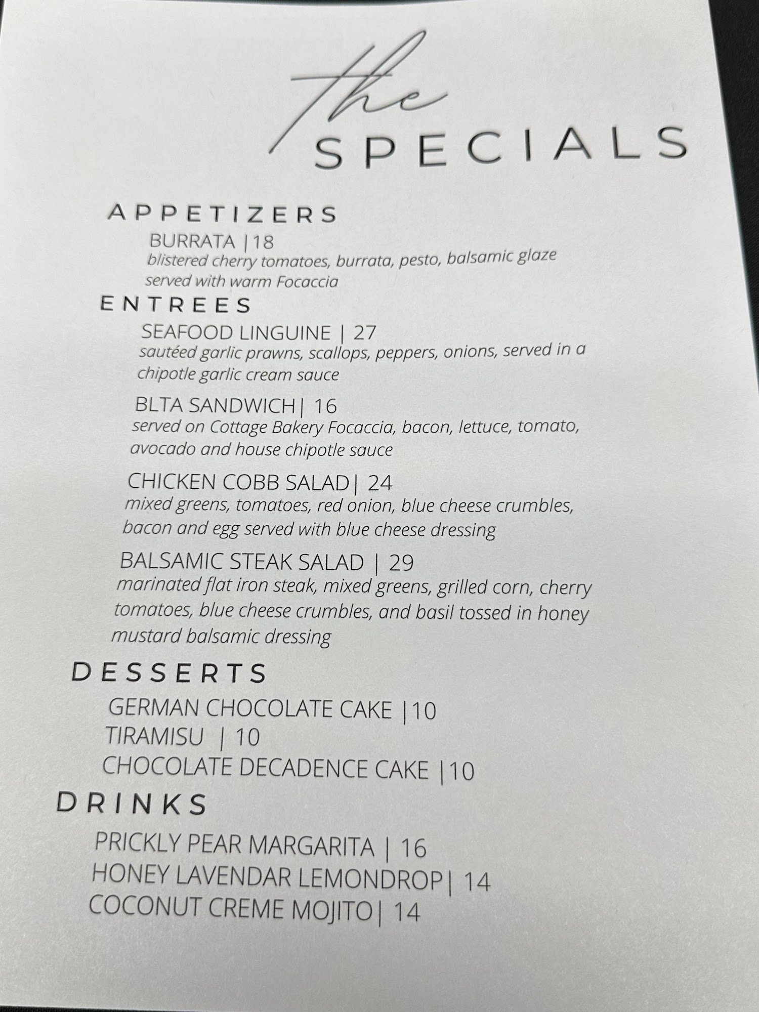 Menu for Off Main, Edmonds, WA - Restaurantji