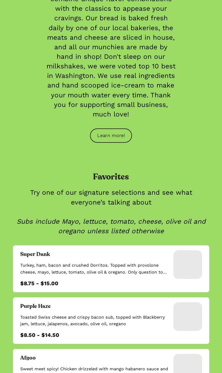 Canna Cabana Subs & Shakes, Lacey - Menu, Reviews (59), Photos (19 ...