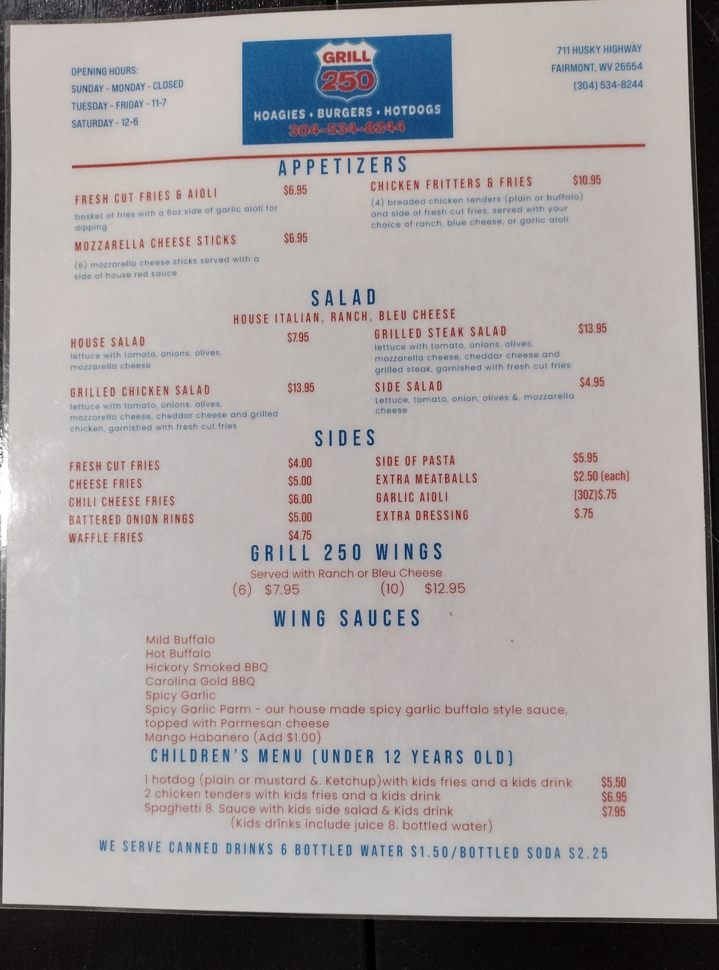 Grill250, Fairmont - Menu, Reviews (20), Photos - Restaurantji